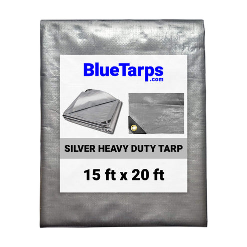 15' x 20' Heavy Duty Silver Tarp – BlueTarps.com